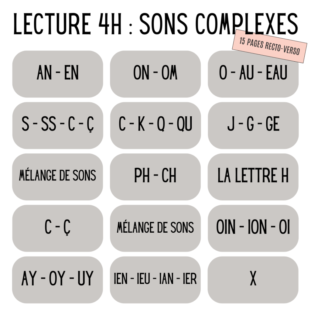 Français – 4H – Lecture : sons complexes – La Classe de Lucia